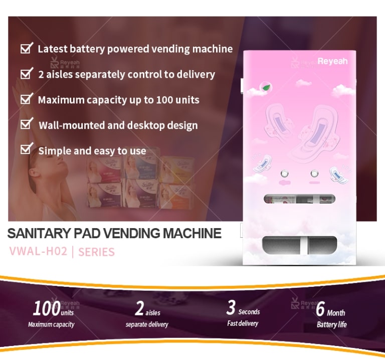 Battery Power Sanitary Napkin Vending Machine - Reyeah