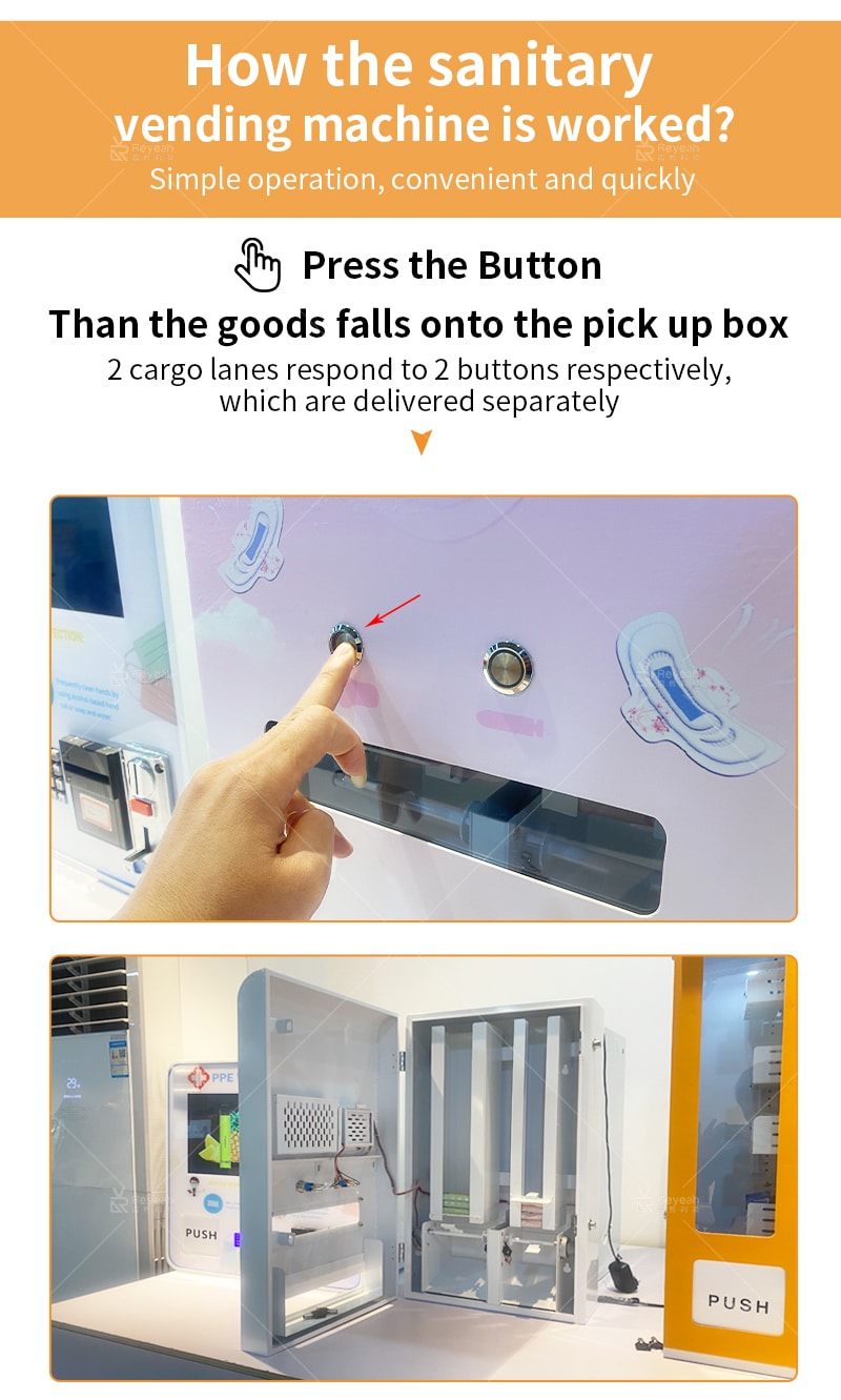 Battery Power Sanitary Napkin Vending Machine - Reyeah