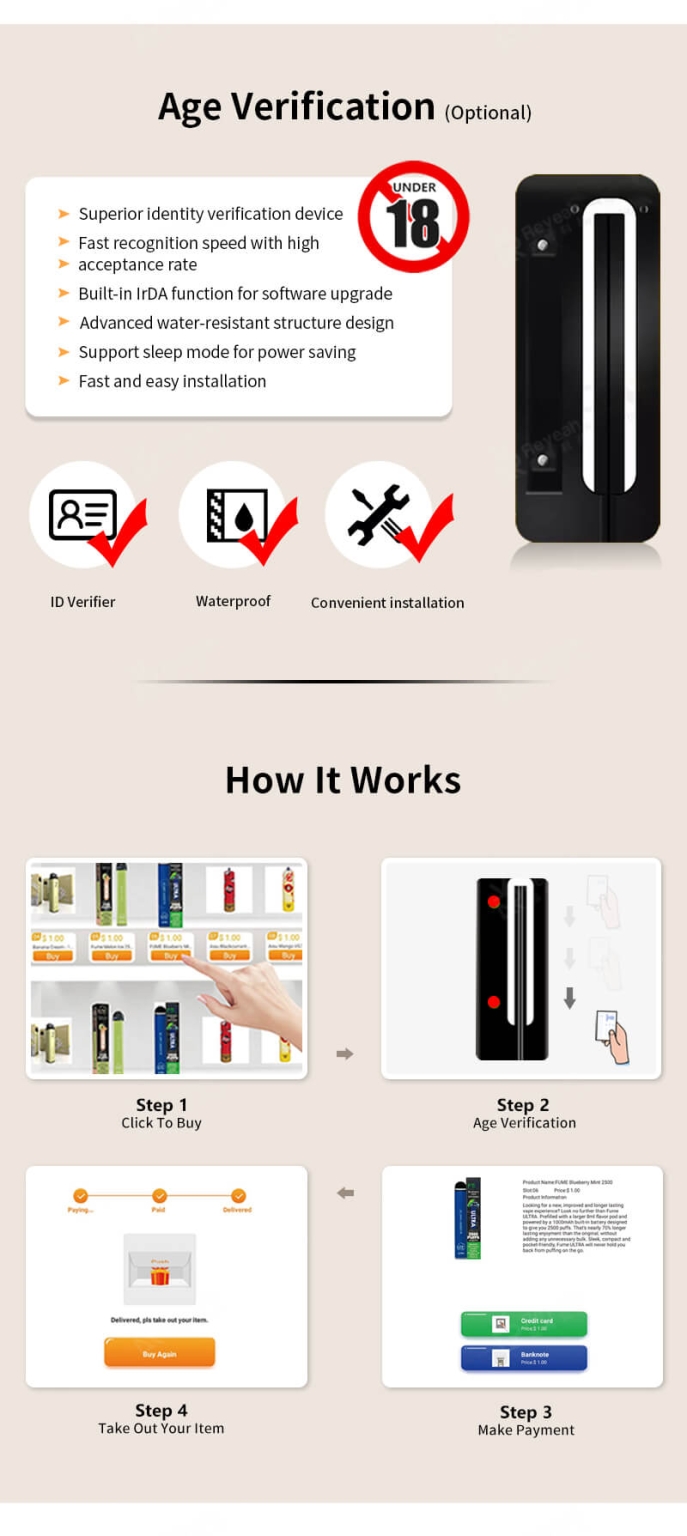 Low-Cost Vending Machine With Cashless Payment- Reyeah