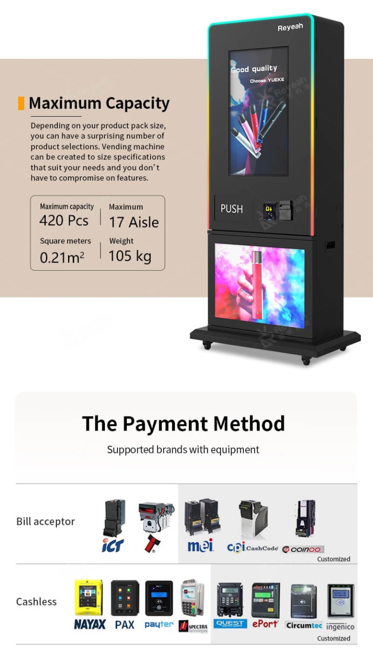 Vape Standing Vending Machine With Wheels-J12 - Reyeah