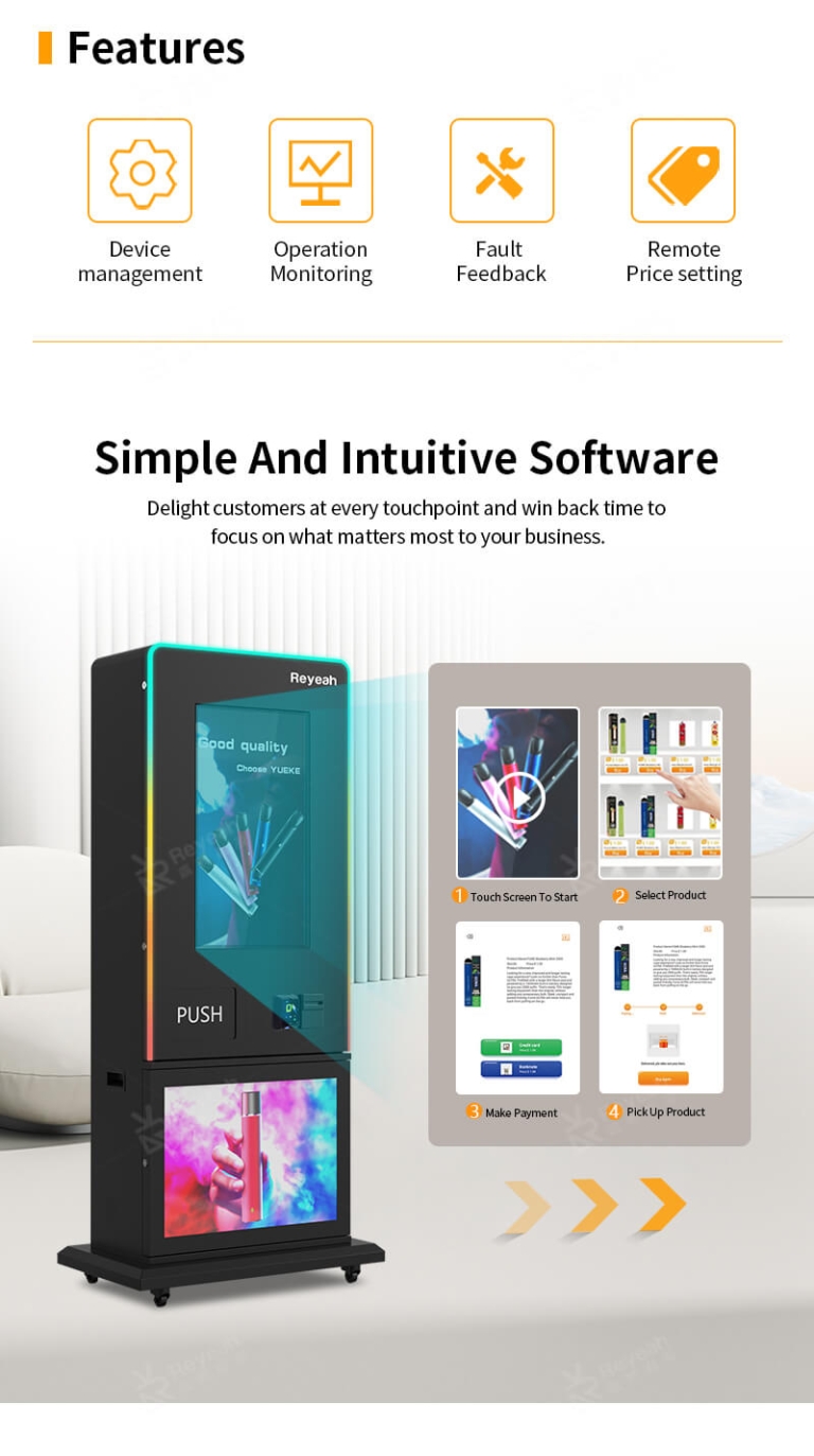 Vape Standing Vending Machine With Wheels-J12 - Reyeah