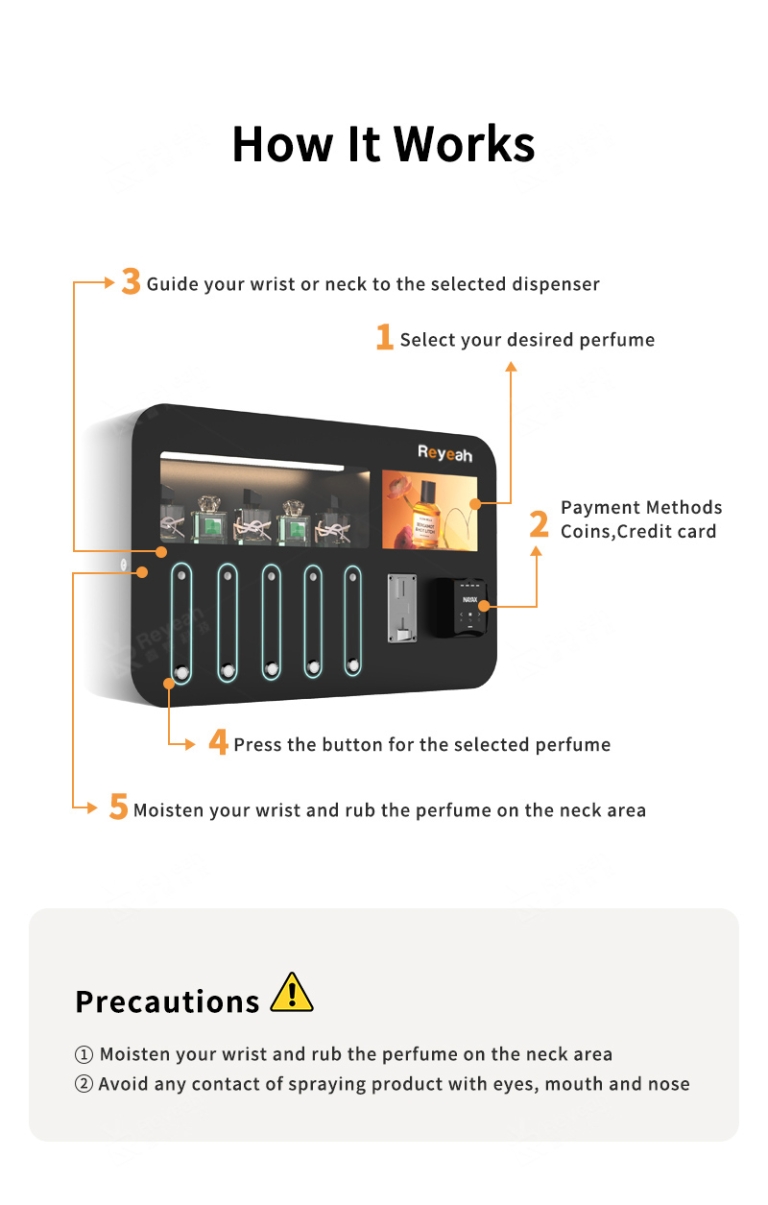 Enhanced Perfume Spray Vending Machine V-P02 Pro With Screen - Reyeah