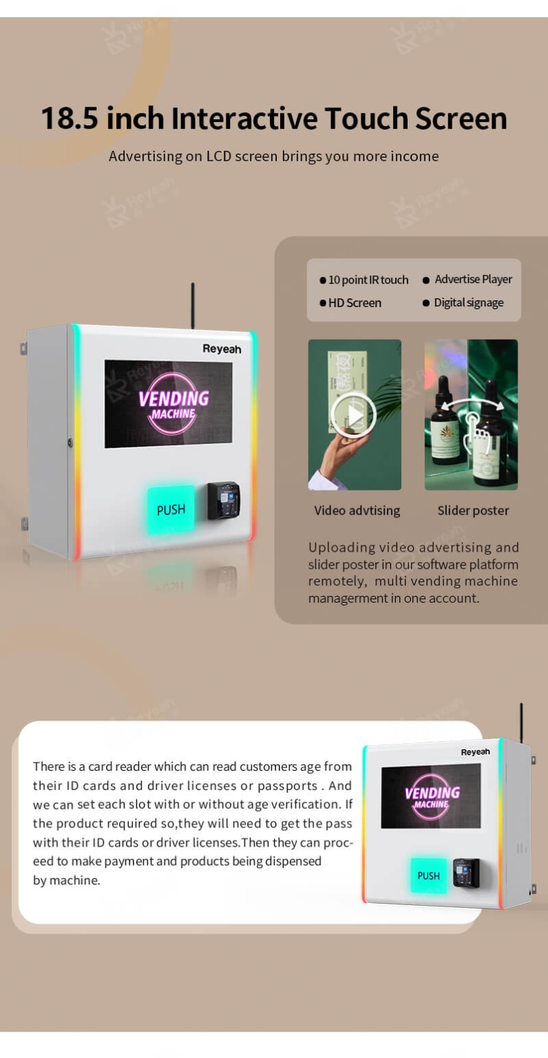 Wall Mounted Vending Machine B02 With Touch Screen - Reyeah